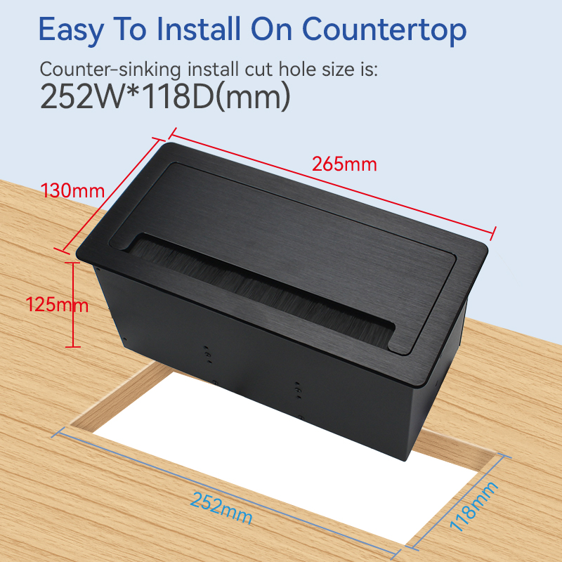 Furniture Tabletop Electrical Universal 13A Flip Up Socket Power Strip ...