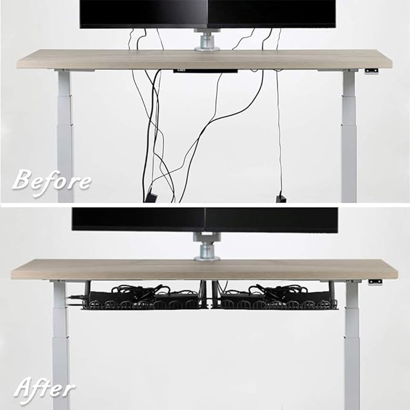 Under Desk Black Cable Management Waterproof Sturdy Steel Desk Wire ...