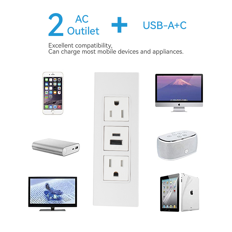 Recessed Power Strip with 20W USB C Port Conference Recessed Power ...