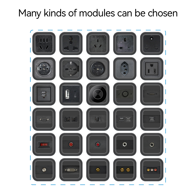 Conference 20W brushed silver sliding power strip socket us plug phone ...