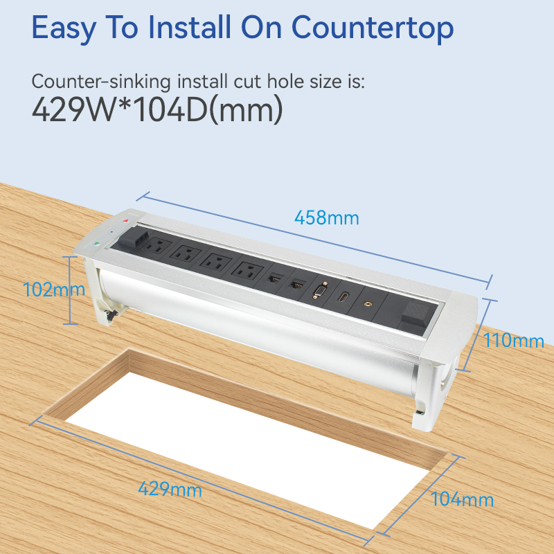 Motorised Flip Up US 2 Cat6 HDMI Audio Power Desktop Socket,Concealed ...