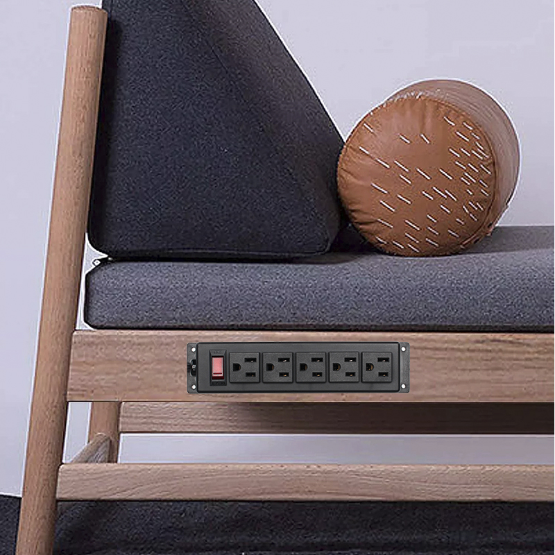 Conference US Recessed 6 outlet power strip with usb port 4 AC Outlets ...