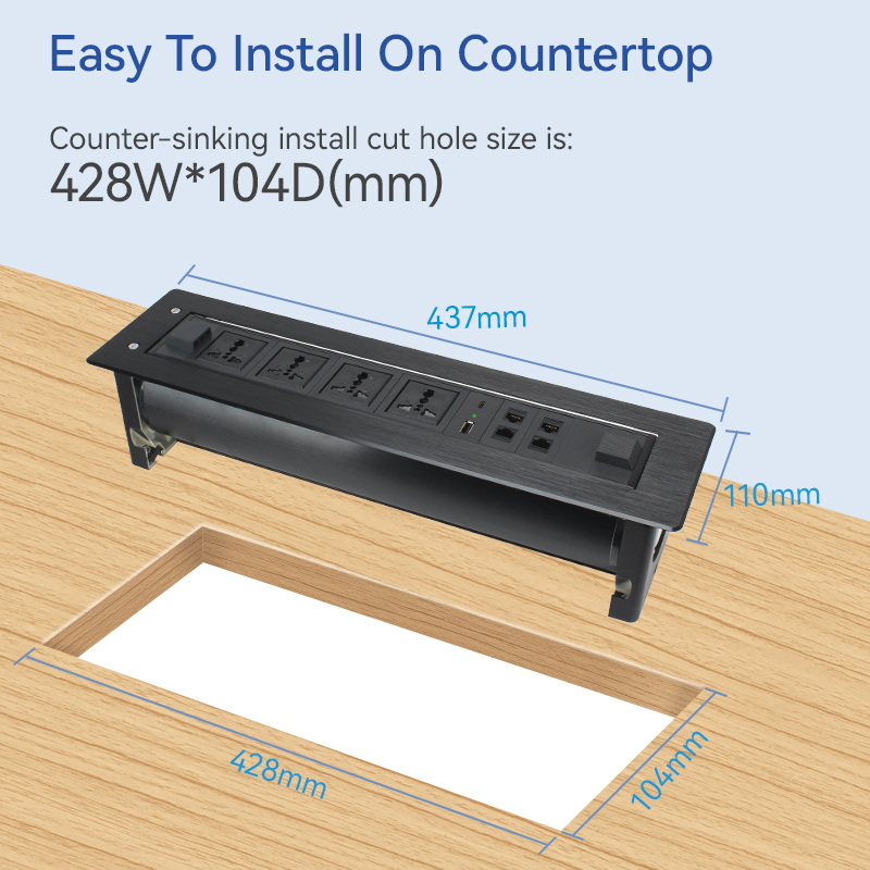 Hot Sale Office Desk Cat6 Hidden Electric Universal Rotary Socket ...