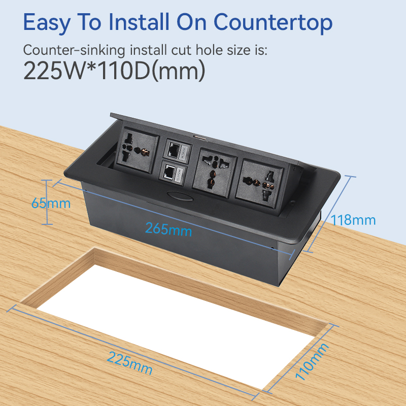 Pop Up Electrical Socket With Power Plug For Office Table Tabletop ...