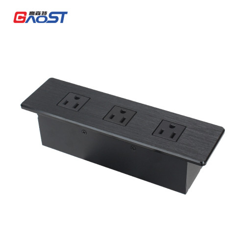 Desktop Built In Recessed Power Socket With 3 US Outlets For Hotel ...