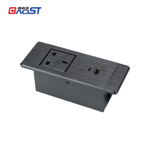 UK Power Socket With 1 USB-A/C For Desktop Office Table,Recessed Power ...