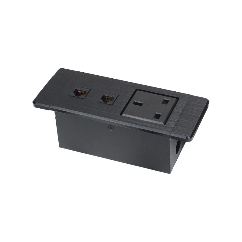 UK Desktop Recessed Socket 2 CAT6 For Conference Table,Recessed Power Strip