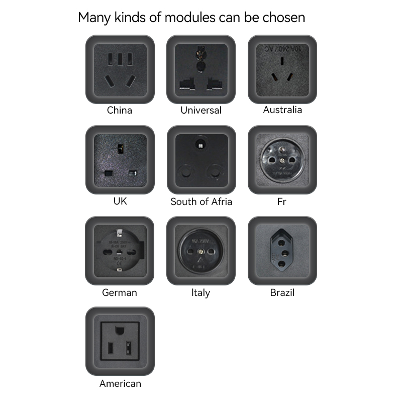Desktop Embedded Brushed Panel Power Socket 3 Schuko Outlets For ...
