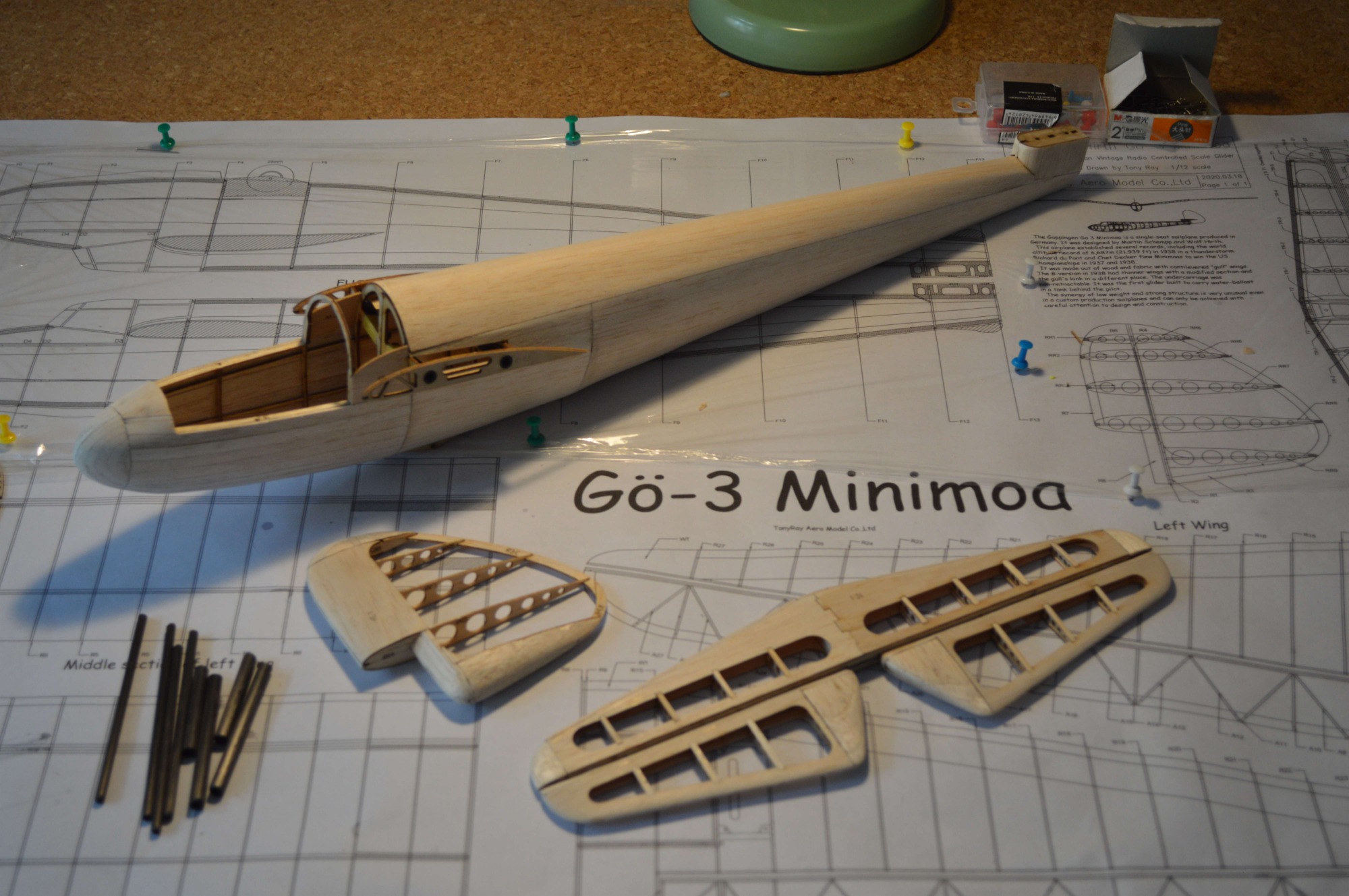 Mini Moa kit 1422mm Magnificent Old School Glider Tony Ray's Masterpiece