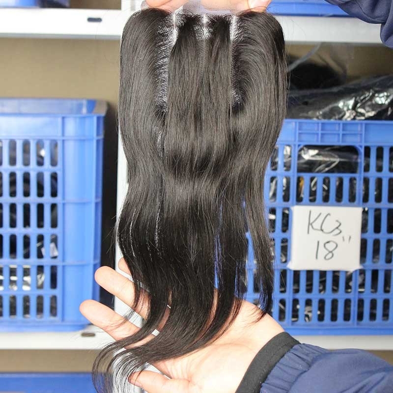 4x4 HD Lace Closures For Weave Malaysian Remy Hair Silk Straight Three ...