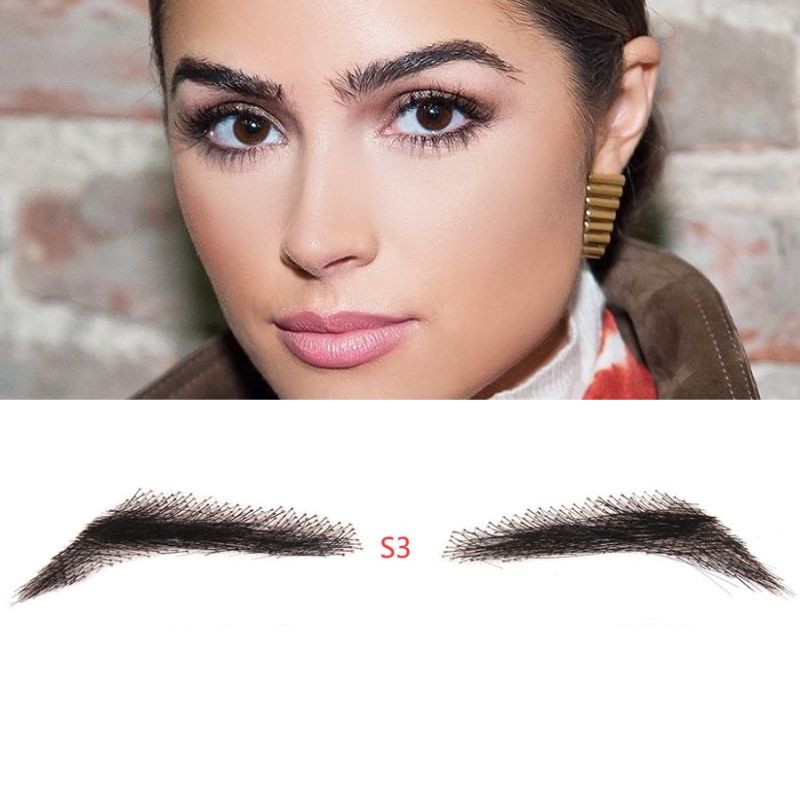 Fake Eyebrow Swiss Lace Invisible Eyebrows For Women and Men Black ...