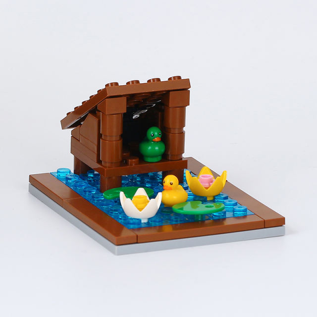 MOC0087 Farm Series Duck Shed Animal Pond Building Blocks Bricks Kids ...