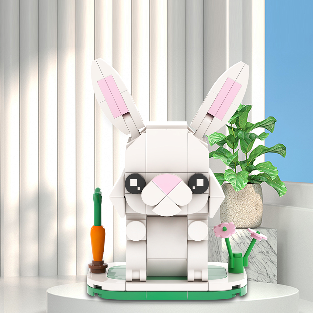 MOC1064 Creativity series Cartoon Rabbit brick Headz Building Blocks ...