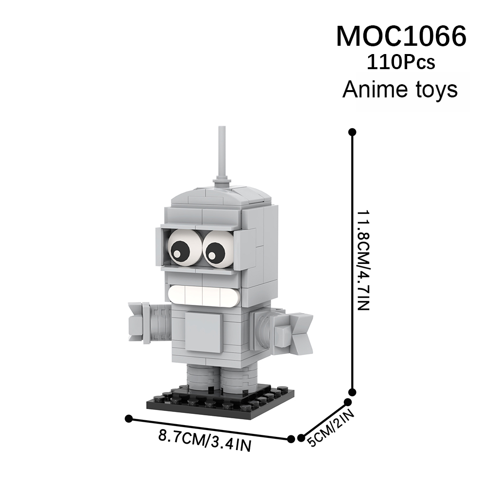 MOC1066 Creativity series Futurama Bender brick headz Building Blocks ...
