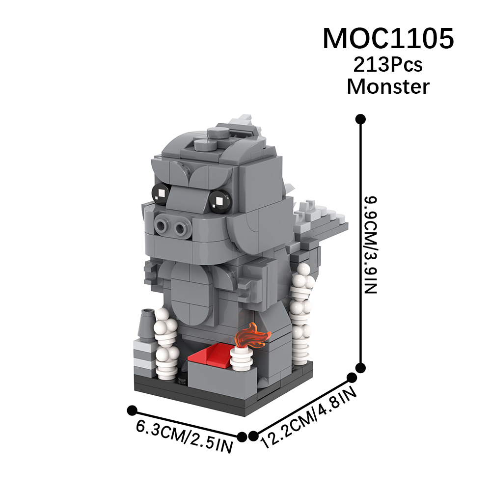 MOC1105 Creativity series Godzilla brickheadz Building Blocks Bricks ...