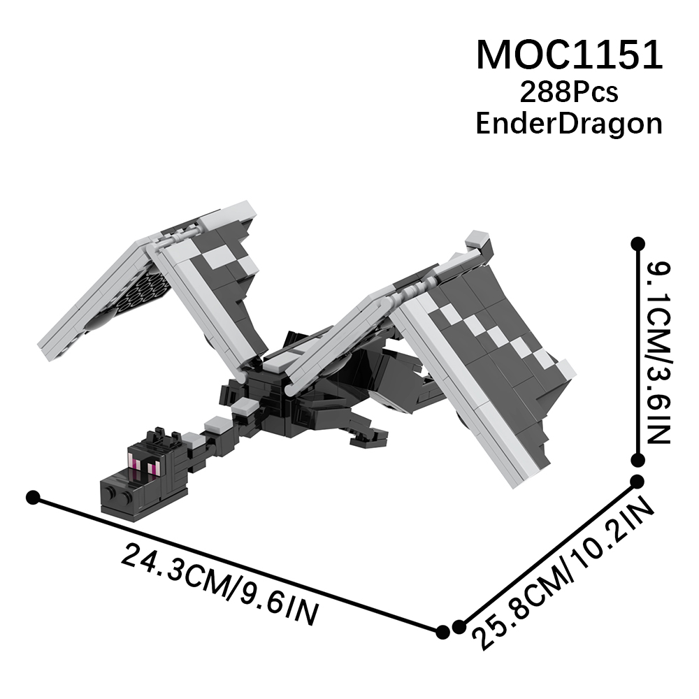 MOC1151 Game Minecraft Animal Boss Ender Dragon Action Figure Building ...