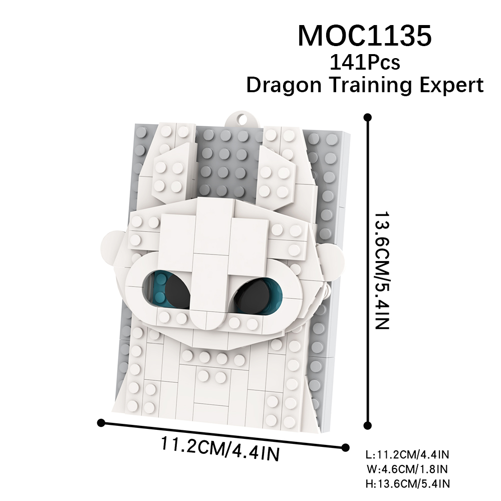 MOC1135 Cartoon Movie series How to Train Your Dragon Light Fury ...