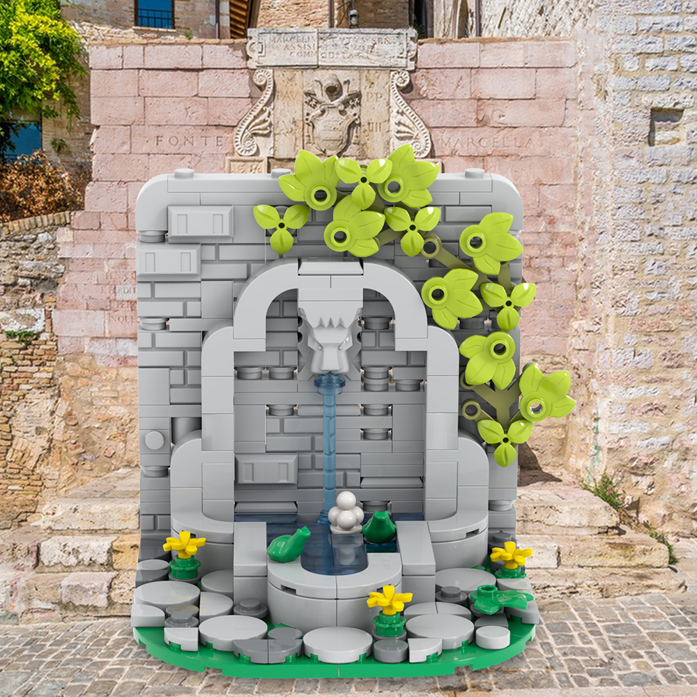 MOC5058 Military Series Medieval fountain Building Blocks Bricks Kids ...