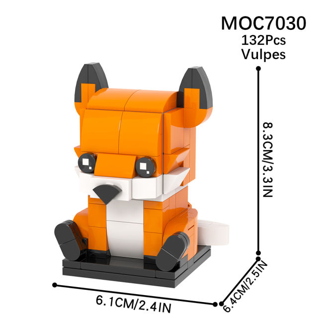 MOC7030 Creativity series 3D Animal Fox Brickheadz Building Blocks ...