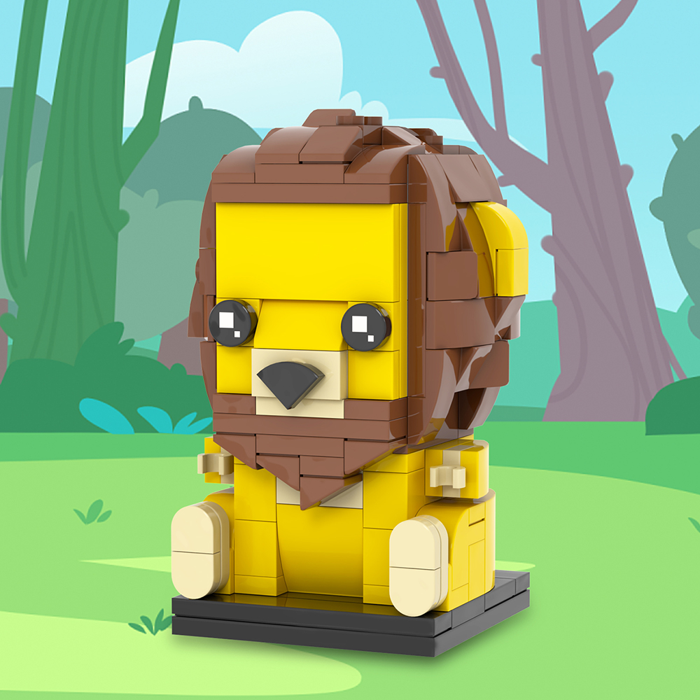 MOC7029 Creativity series 3D Animal lion brickheadz Building Blocks ...
