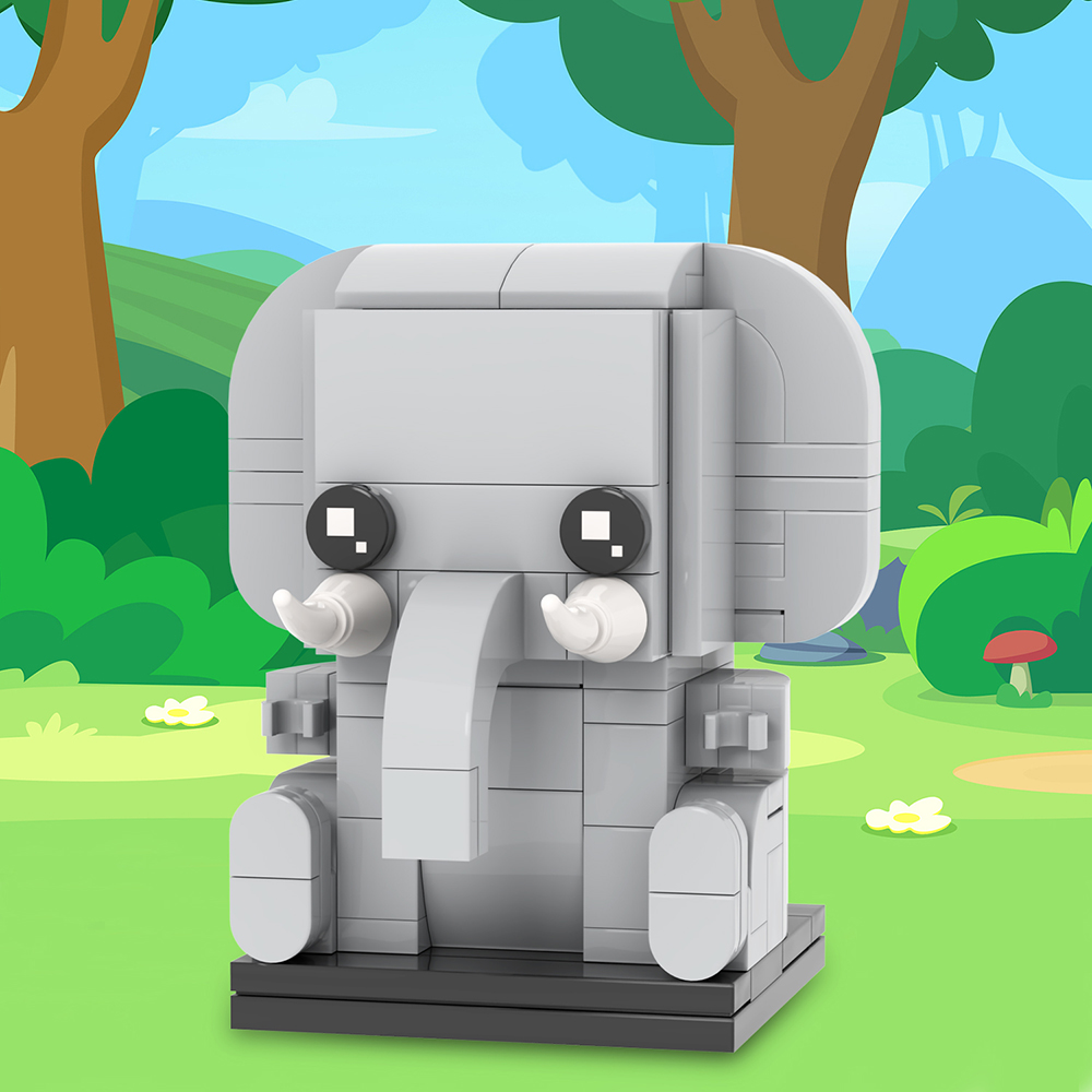 MOC7027 Creativity series 3D Animal elephant brickheadz Building Blocks ...