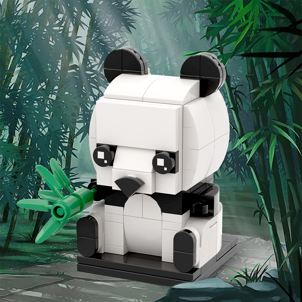MOC7028 Creativity series 3D Animal Panda Brickheadz Building Blocks ...