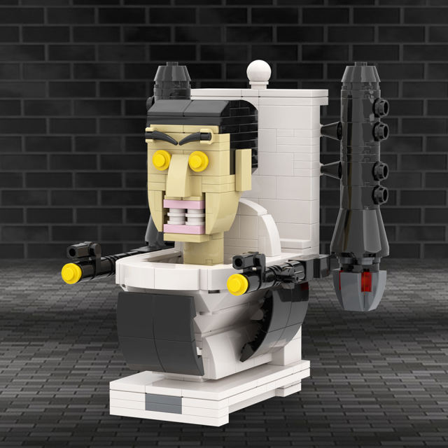 MOC1323 Creativity series Skibidi Toilet Game G-man Toilet Character ...