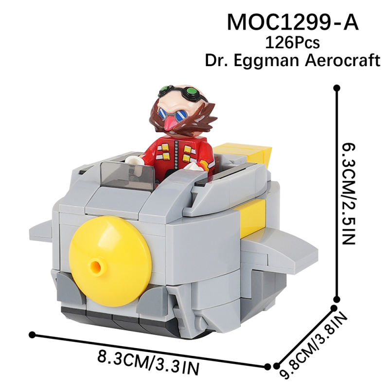 MOC1299 Creativity series Anime sonic Dr. Eggman air vehicle Building ...