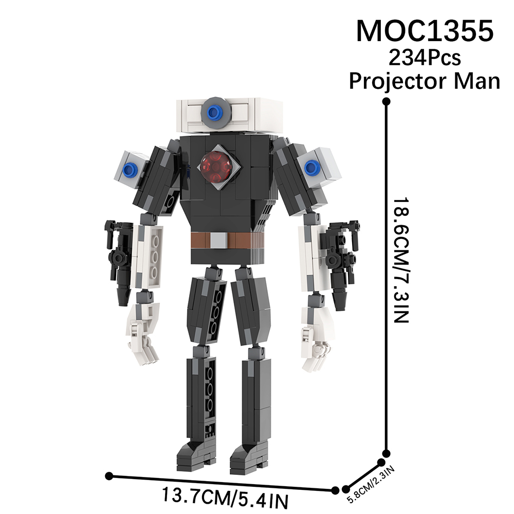 MOC1355 Creativity series Skibidi Toilet Game Projector Man Character ...
