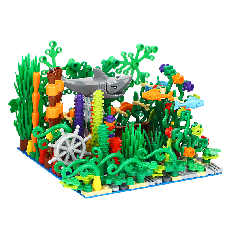 MOC3011 Underwater World Model Compatible Fish Plants Bricks Assembly ...