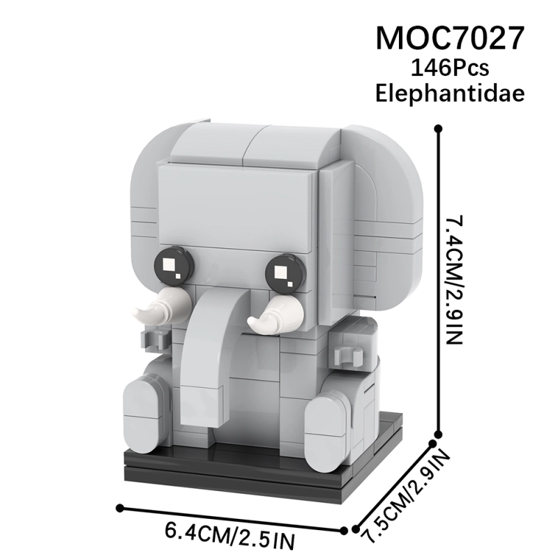 MOC7027 Creativity series 3D Animal elephant brickheadz Building Blocks ...