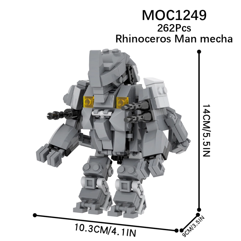 MOC1249 Creativity series Rhinoceros Man mecha Model Building Blocks ...