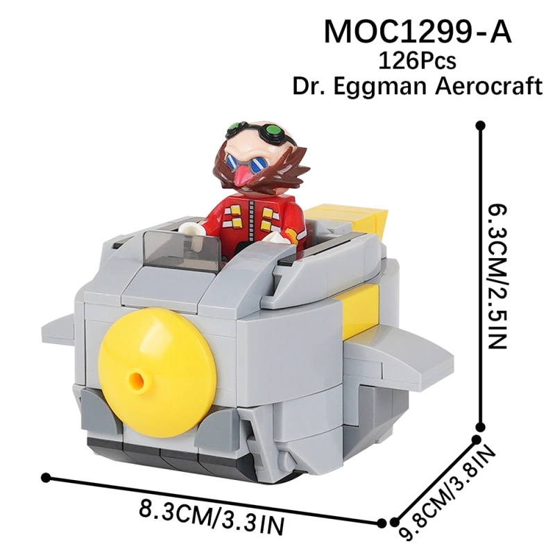 MOC1299 Creativity series Anime sonic Dr. Eggman air vehicle Building ...