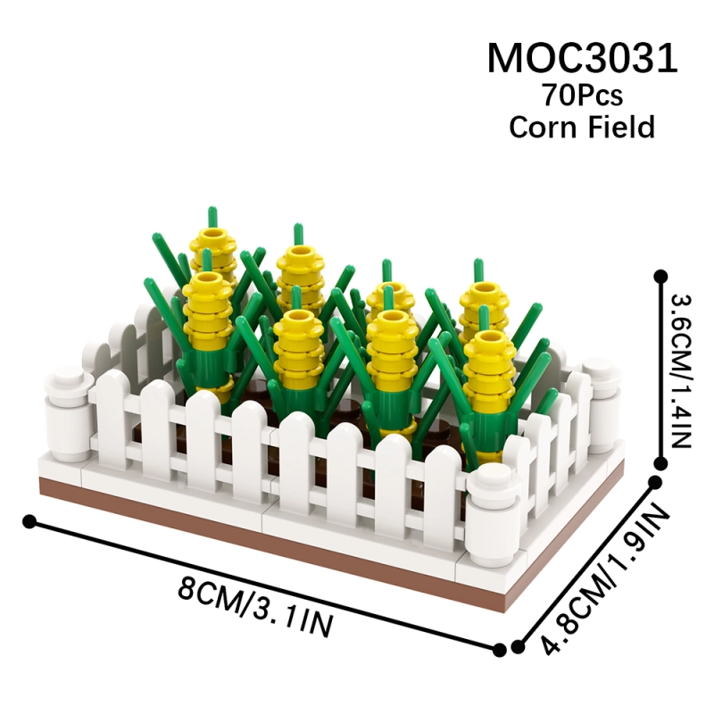 MOC3031 Farm Series Corn Field Model Building Blocks Bricks Kids Toys ...