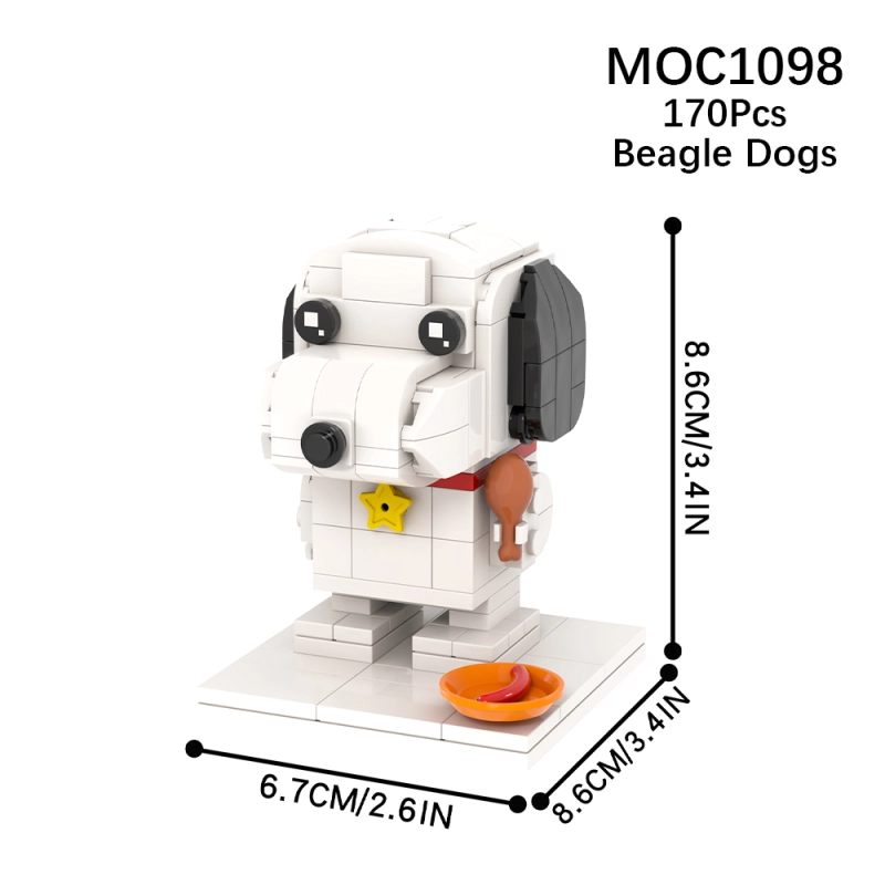 MOC1098 Creativity series Beagle dogs brickheadz Building Blocks Bricks ...