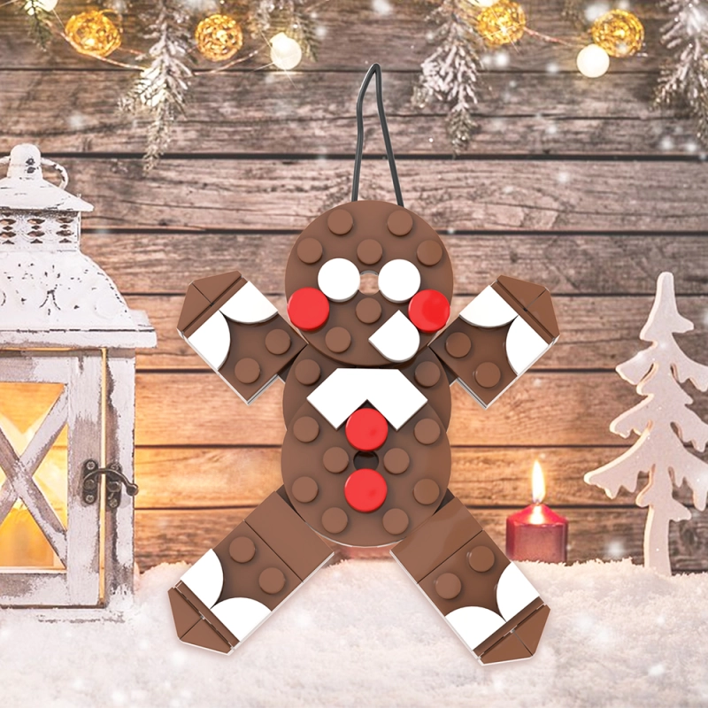 MOC1078 Christmas Series Gingerbread Man Pendant Building Blocks Bricks ...