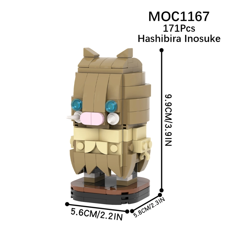 MOC1167 Creativity series Demon Slayer Hashibira Inosuke brickheadz ...