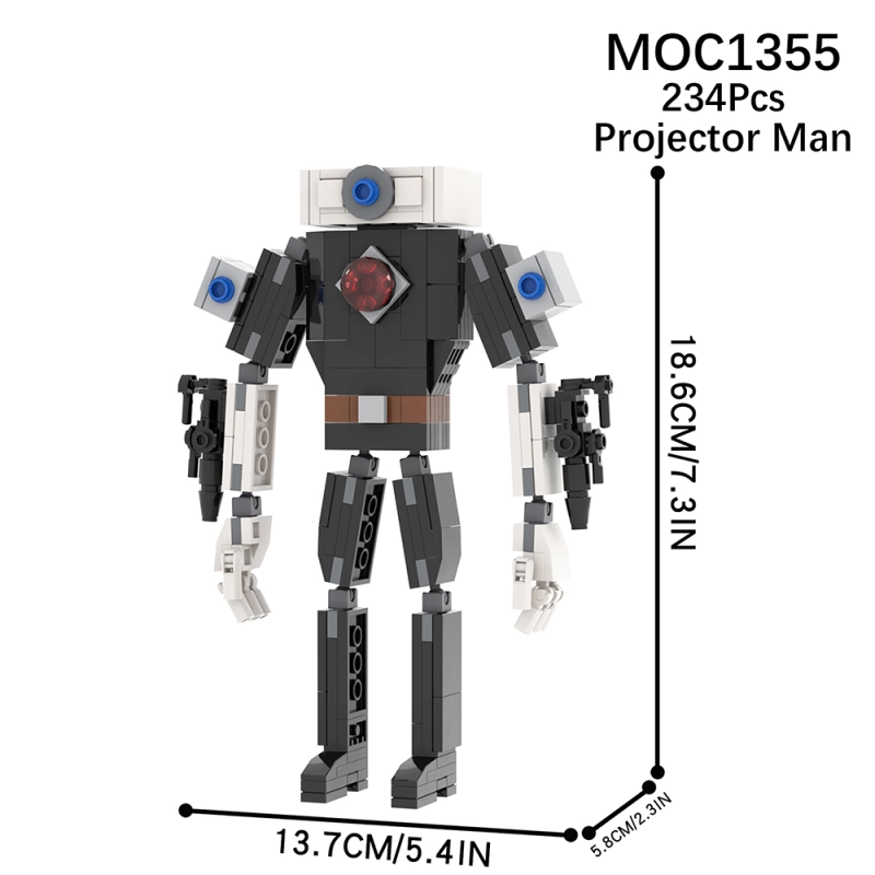 MOC1355 Creativity series Skibidi Toilet Game Projector Man Character ...