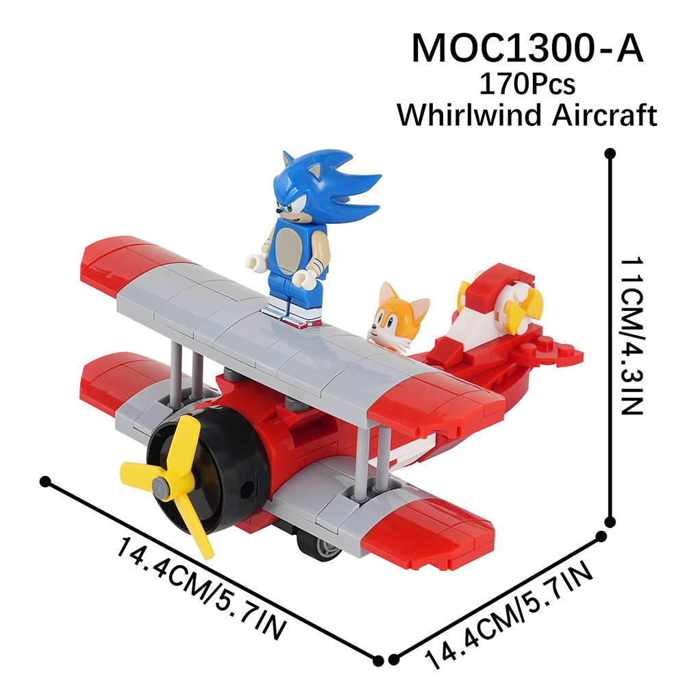MOC1300 Creativity series Game Sonic Tails Tornado Plane Building ...