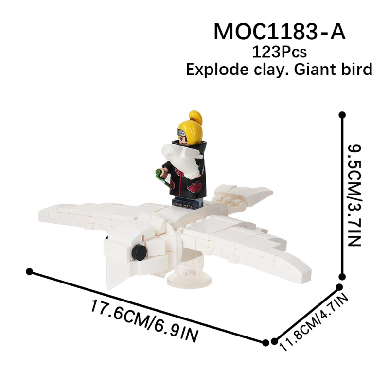 MOC1183 Anime NARUTO Explode Clay Giant Bird Action Figure Building ...