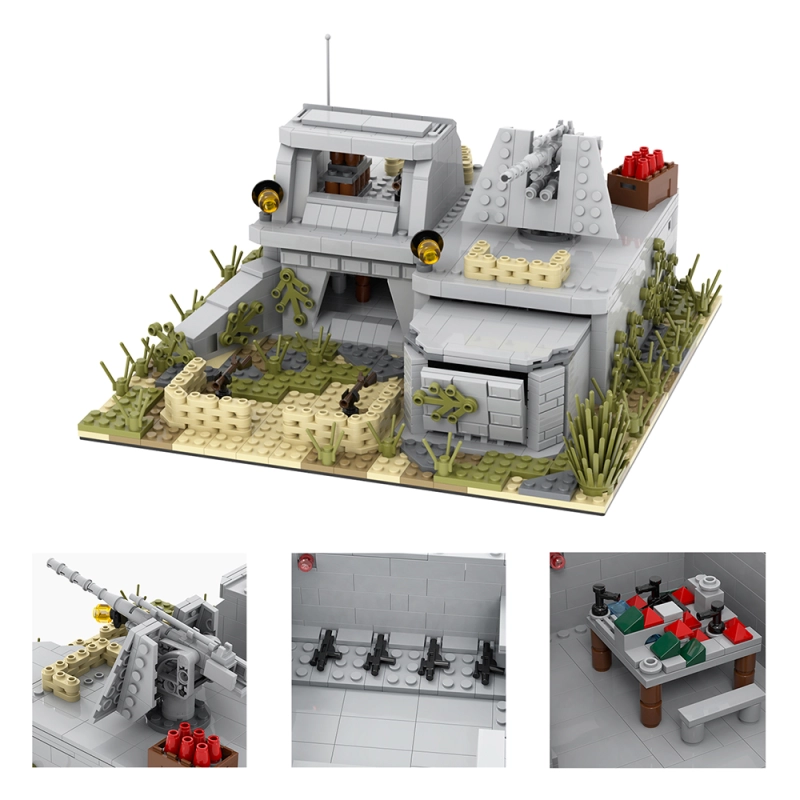 928pcs MOC5061 Military Battlefield Bastion Earthbags Bricks Conceal ...