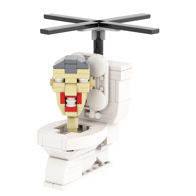 MOC1360 Cartoon Skibidi Toilet Flying Toilet Man Creative MOC MOOXI ...