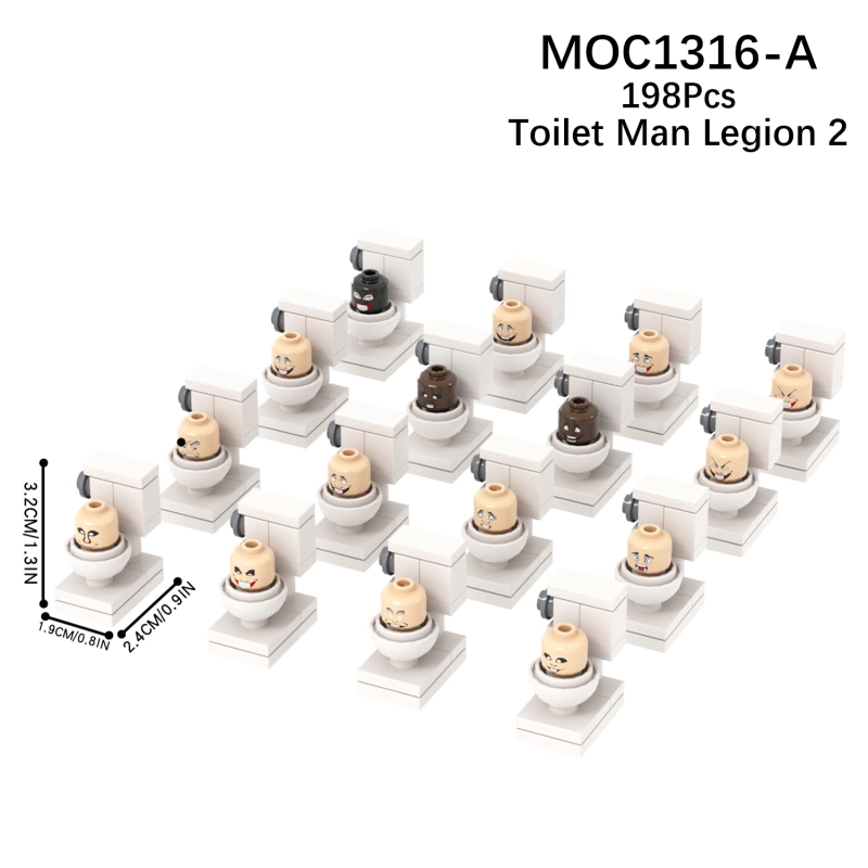 MOC1316 Creativity series Skibidi Toilet Brick Toilet man legion ...