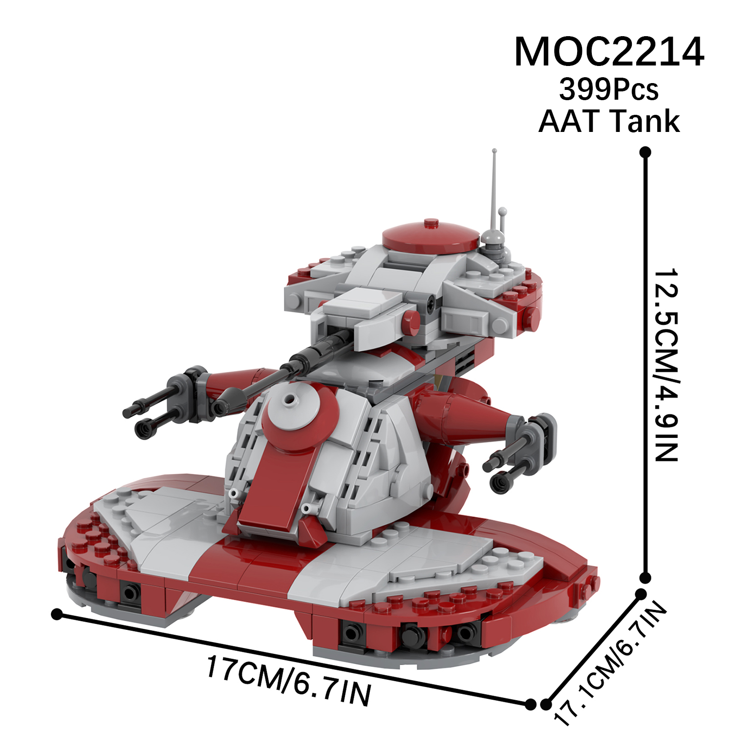 MOC2214 Red AAT Tank 399Pcs Bricks Sci-Fi Interstellar War Movie With ...