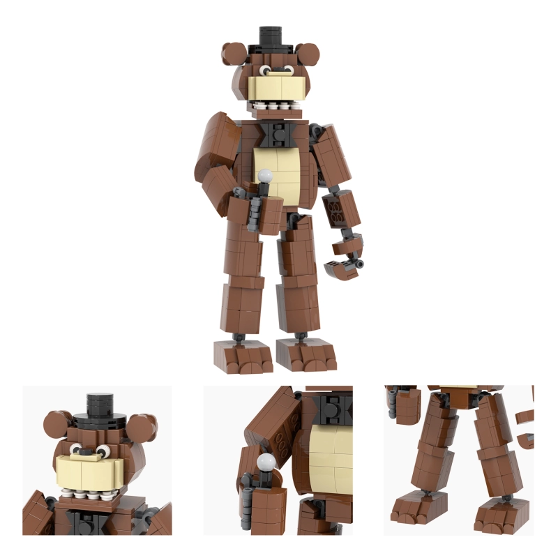 MOC1409-1415 FNAF Freddy Fazbear Foxy Bonnie Chica Golden Freddy ...
