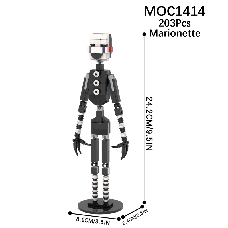 MOC1409-1415 FNAF Freddy Fazbear Foxy Bonnie Chica Golden Freddy ...