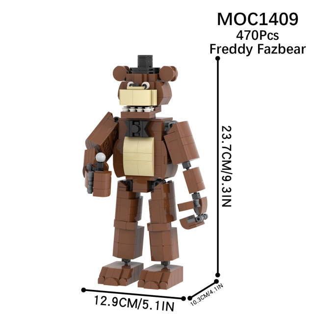 MOC1409-1415 FNAF Freddy Fazbear Foxy Bonnie Chica Golden Freddy ...