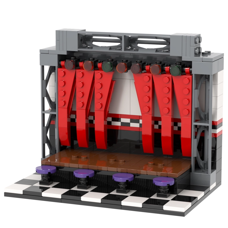 MOC1387 Hot Midnight FNAF Freddy Chica Bonnie Foxy Abby Mike Bear Stage ...