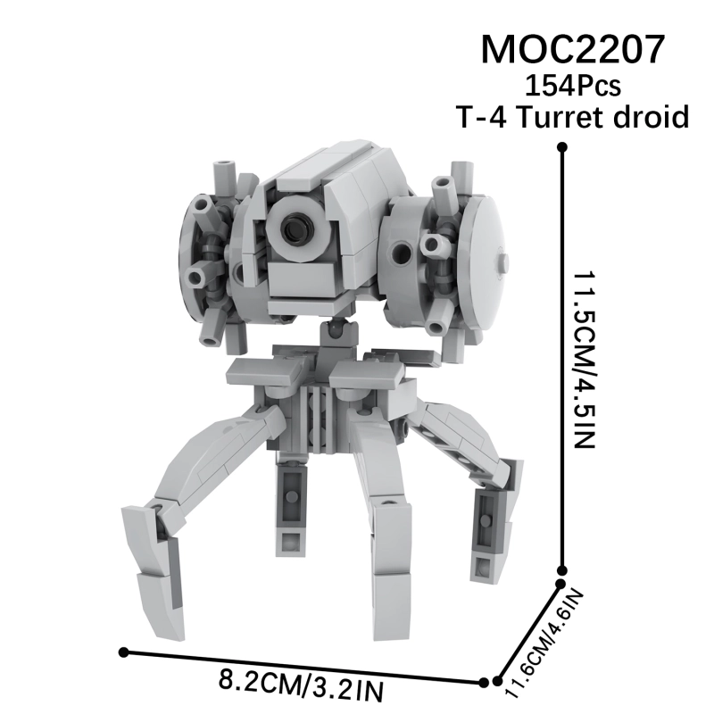 MOC2207 T-4 Turret Droid 154Pcs Bricks Space Wars Model DIY Assembly ...