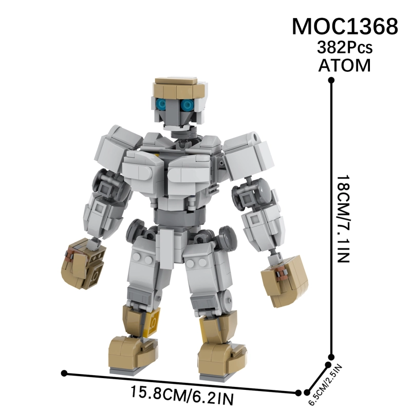 MOC1368 MOC1369 Real Steel HD Twin Cities ATOM Creative Sci-Fi Boxing Robot Characters Model ...